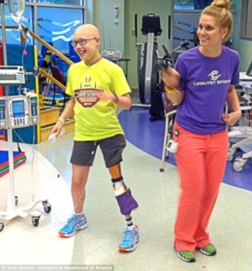12 yr-old girl with cancer has surgery to amputate knee, has foot ...